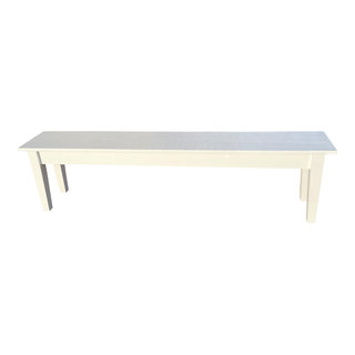 White Tapered Bench, 24 Inches - Transitional - Accent And Storage ...