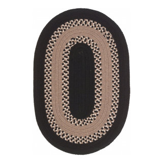 Corsair Banded Oval - Black 8x11, Oval, Braided - Farmhouse - Area Rugs ...