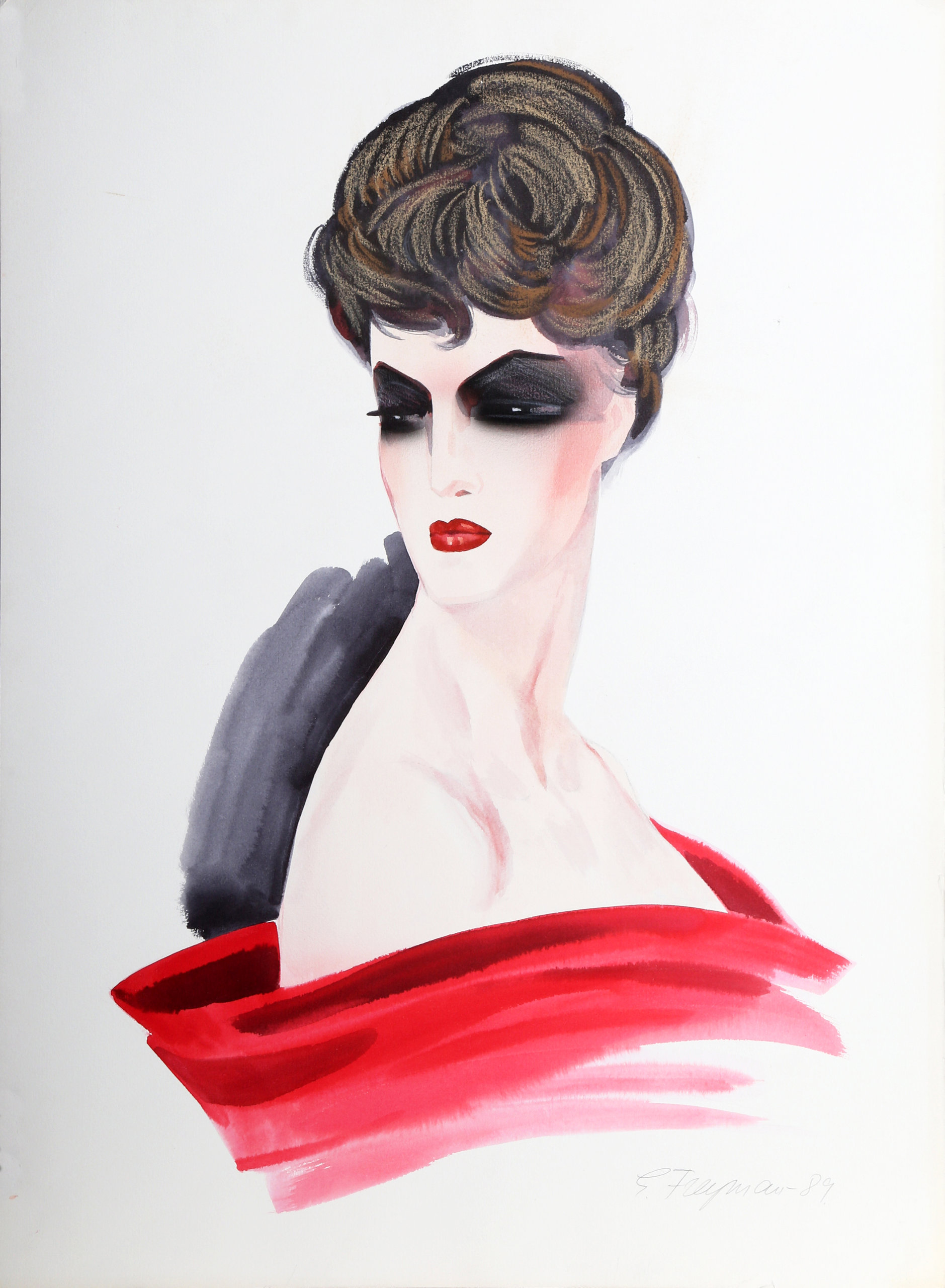 Headshot, Red, Erik Freyman, 24x19 - Contemporary - Paintings - by ...