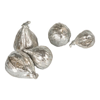 Decorative Resin Figs, Silver Finish, Set of 5 - Contemporary ...