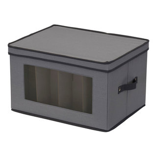 Saucer Storage Box - Transitional - Dinnerware And Stemware Storage ...