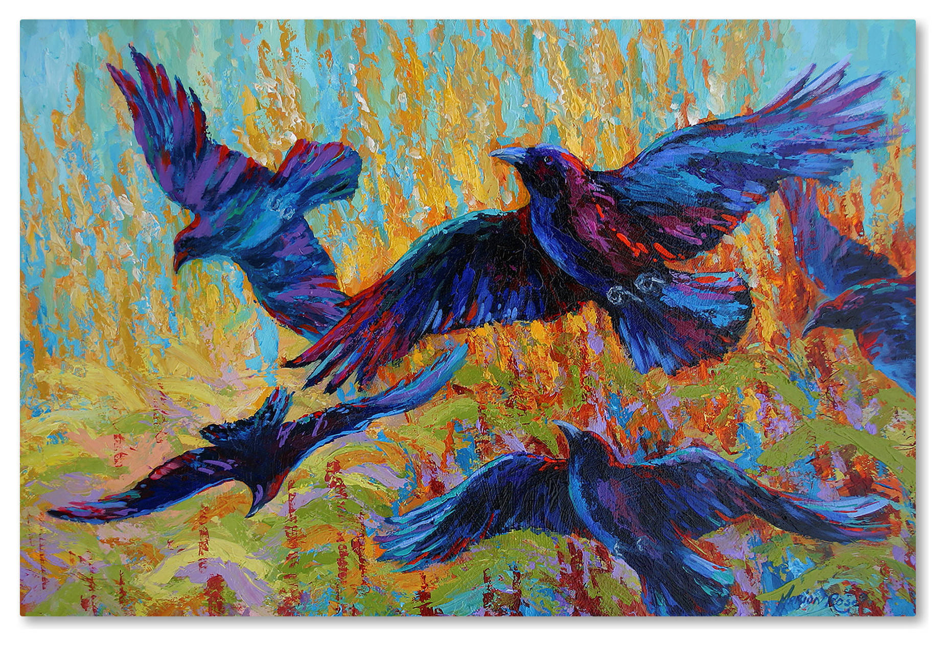 Marion Rose 'Crows 6' Canvas Art, 24"x 16" - Contemporary - Prints And ...