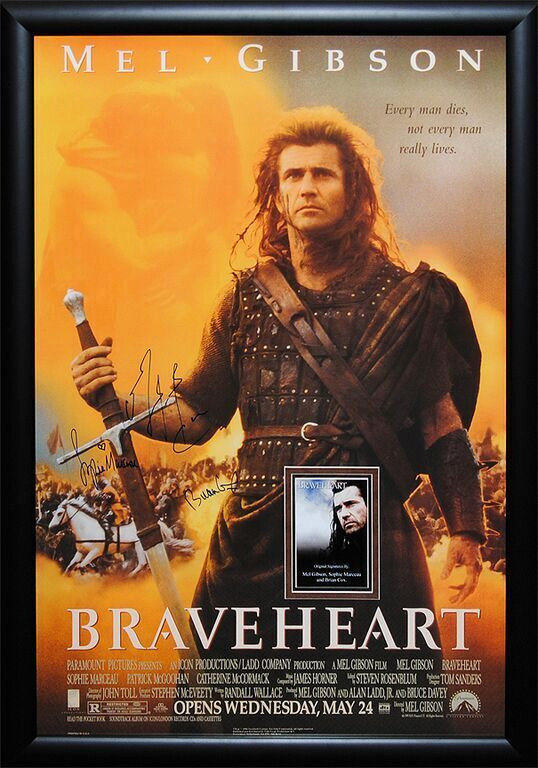 Braveheart Signed Movie Poster, Custom Frame - Contemporary - Prints ...