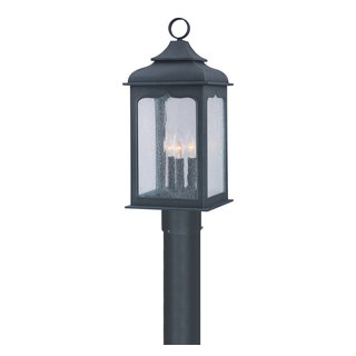 Henry Street, Outdoor Post Lantern, 3 Light, Colonial Iron Finish ...