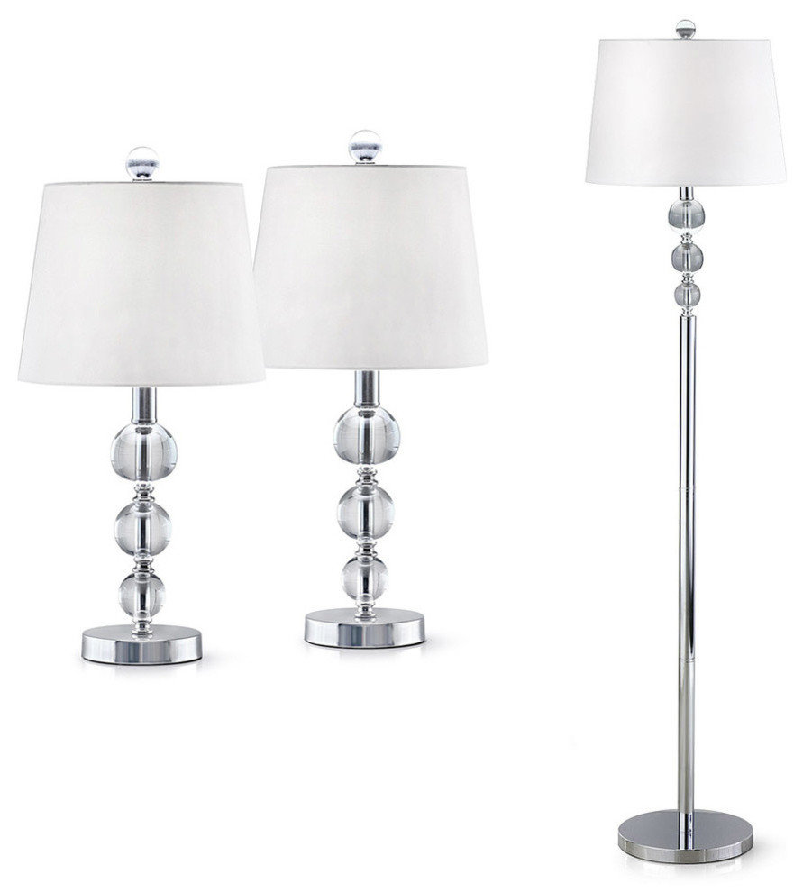 Taranto 3-Piece Set Crystal Balls Lamps - Transitional - Lamp Sets - by ...