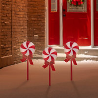 Set of 3 Peppermint Candies Christmas Pathway Markers 16" - Modern ...