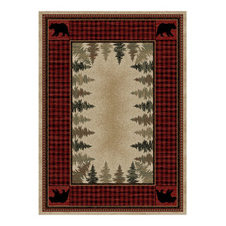 Hearthside Four Corners Red Lodge Area Rug, 5'3"x7'3" - Rustic - Area ...