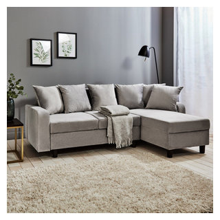 Tracy Corner Sofa - Grey Velvet - Laura James - Modern - Living Room ...