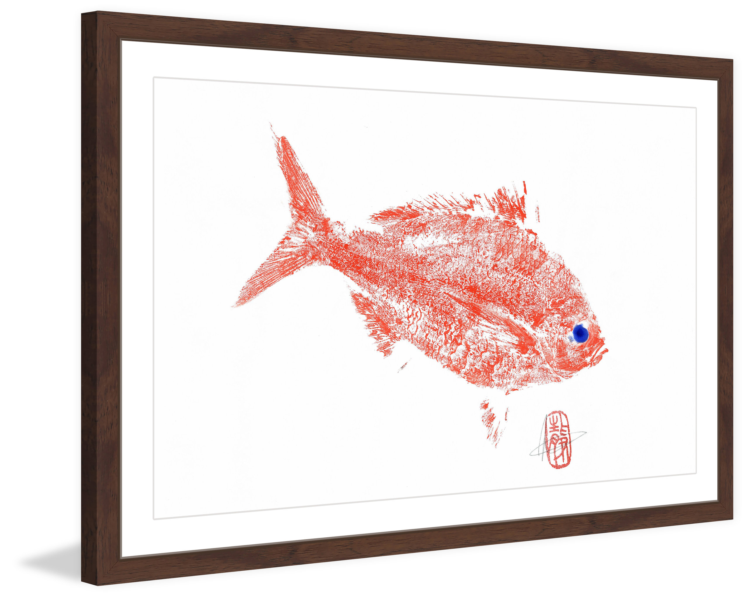 "Red Bream 2" Framed Painting Print, 30"x20" - Asian - Prints And ...