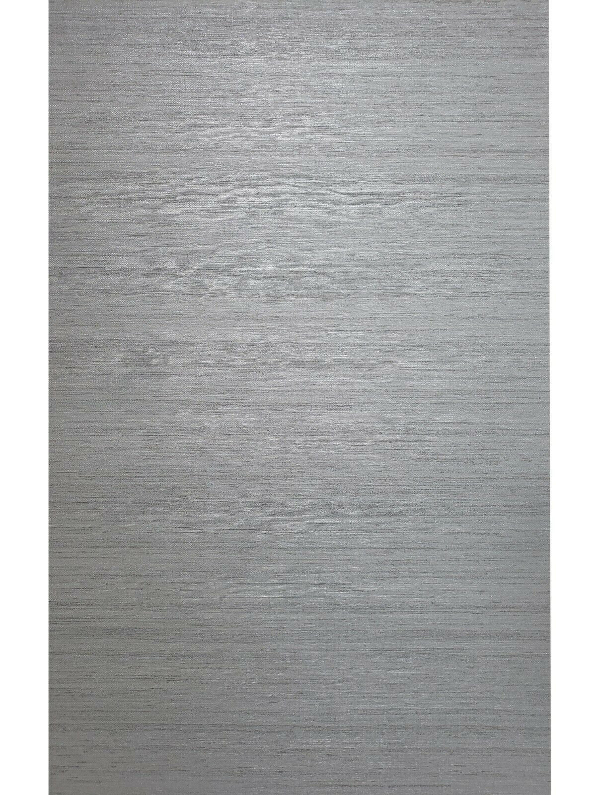Wallpaper Rustic Grey Silver metallic faux sisal grasscloth textured, 8 ...