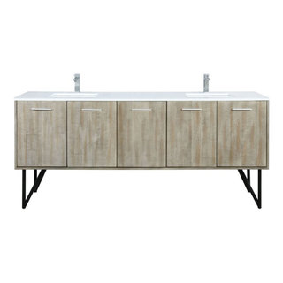 Lexora Home Lancy 24" Single Quartz Top Bathroom Vanity with Rose Gold ...