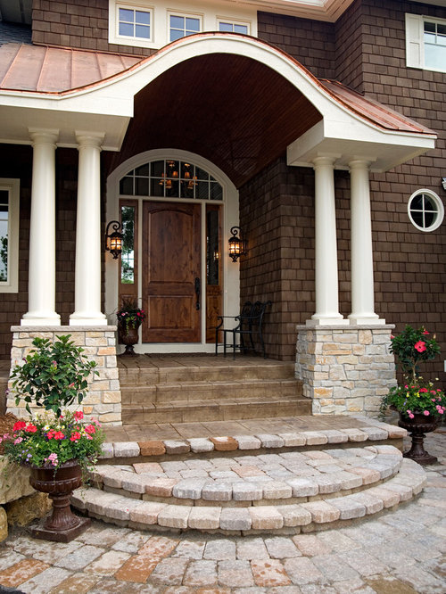 Traditional Exterior Columns Front Door Home Design, Photos & Decor Ideas
