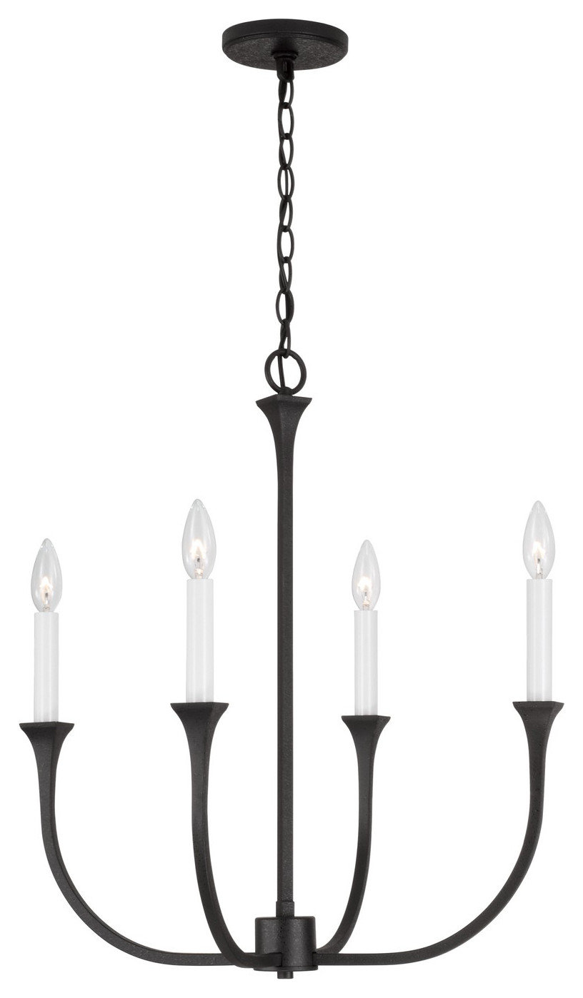 Decklan 4-Light Chandelier, Black Iron - Transitional - Chandeliers ...
