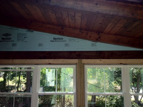 Sun porch under construction - plaster walls how far?