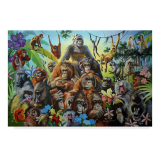 "Primates" by D. Rusty Rust, Canvas Art, 12"x19" - Tropical - Prints ...