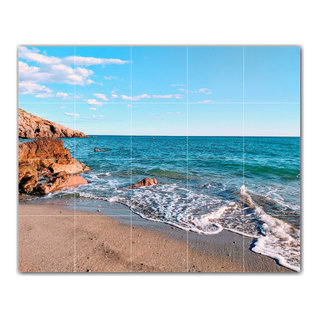 Beach Ceramic Tile Wall Mural HZ500054, 30" Wide x 24" High - Beach ...