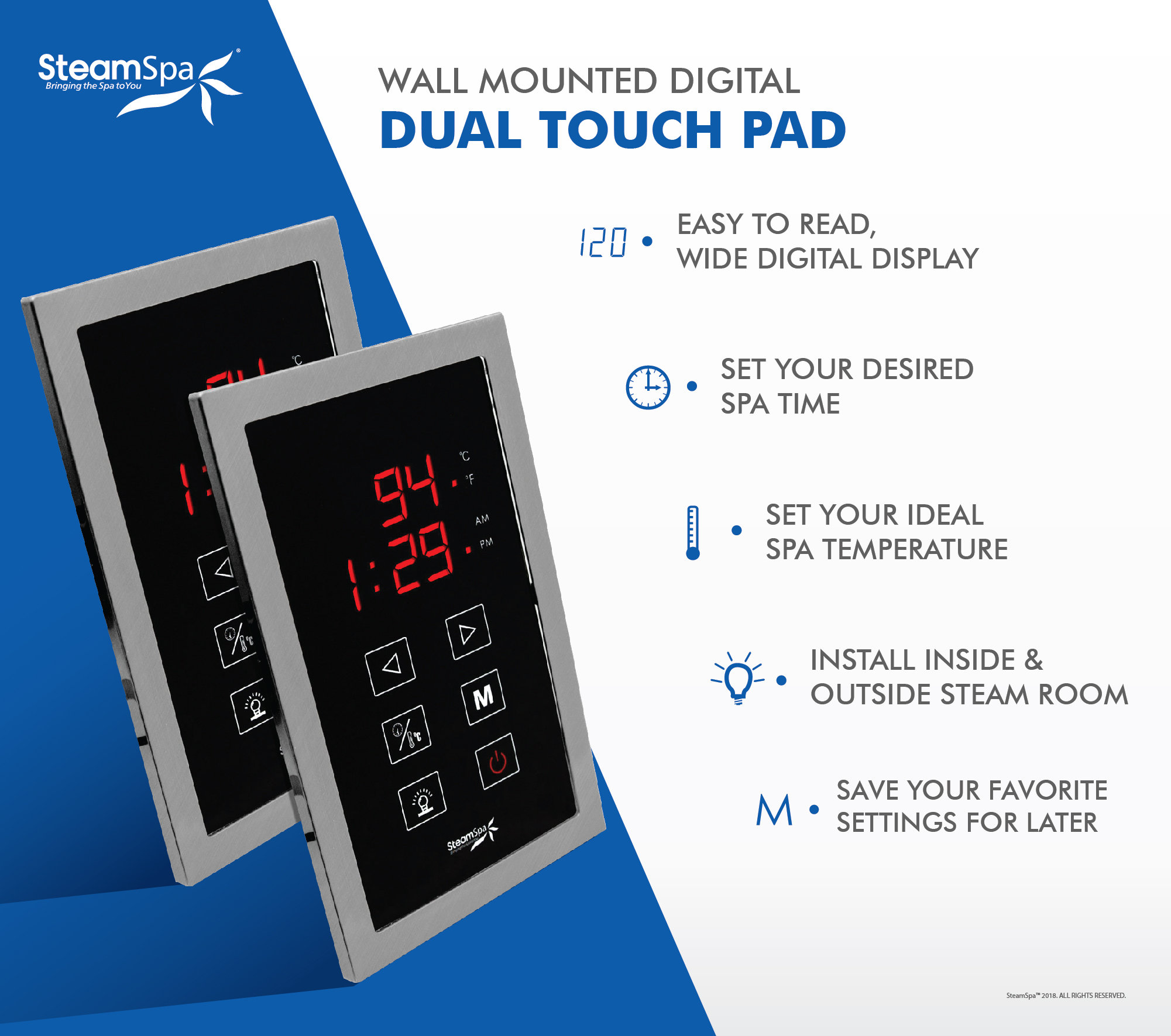 Dual Touch Panel Control System, Brushed Nickel, 1.25 in L x 4.25 in W ...