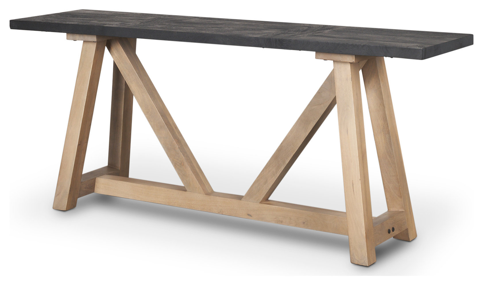 Rialto Two-Toned Black and Brown Wood Angular Leg Console Table ...