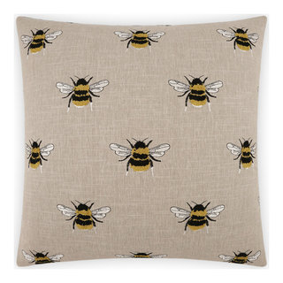 Busy Bee Pillow - Linen, 24" x 24" - Farmhouse - Decorative Pillows ...
