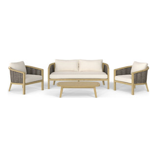 Parkside 4 Piece Outdoor Conversation Set - Tropical - Outdoor Lounge ...