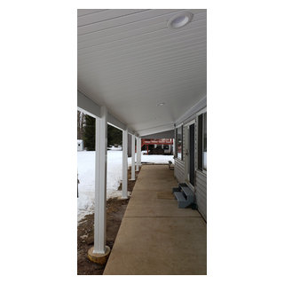 New porch, soffit, capping, Gutters, Roofing and post covering ...