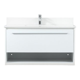 Elegant Decor Roman Bathroom Vanity White - Contemporary - Bathroom ...