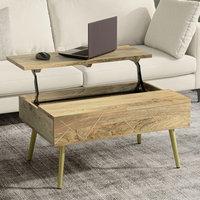 Jager Solid Mango Wood Lift Top Coffee Table - Midcentury - Coffee ...