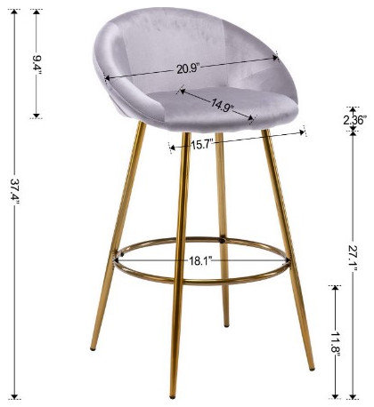 30 inch Stool Chairs for Home Bar Set of 2 - Contemporary - Bar Stools ...