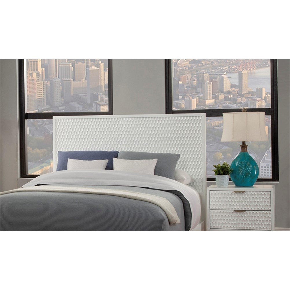 Home Square 2-Piece Set with King Headboard and Mini Wood Desk in White ...