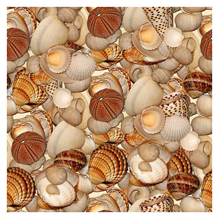 Seashell Medley Shelf Paper Drawer Liner, 120''x12'' roll - Beach Style ...