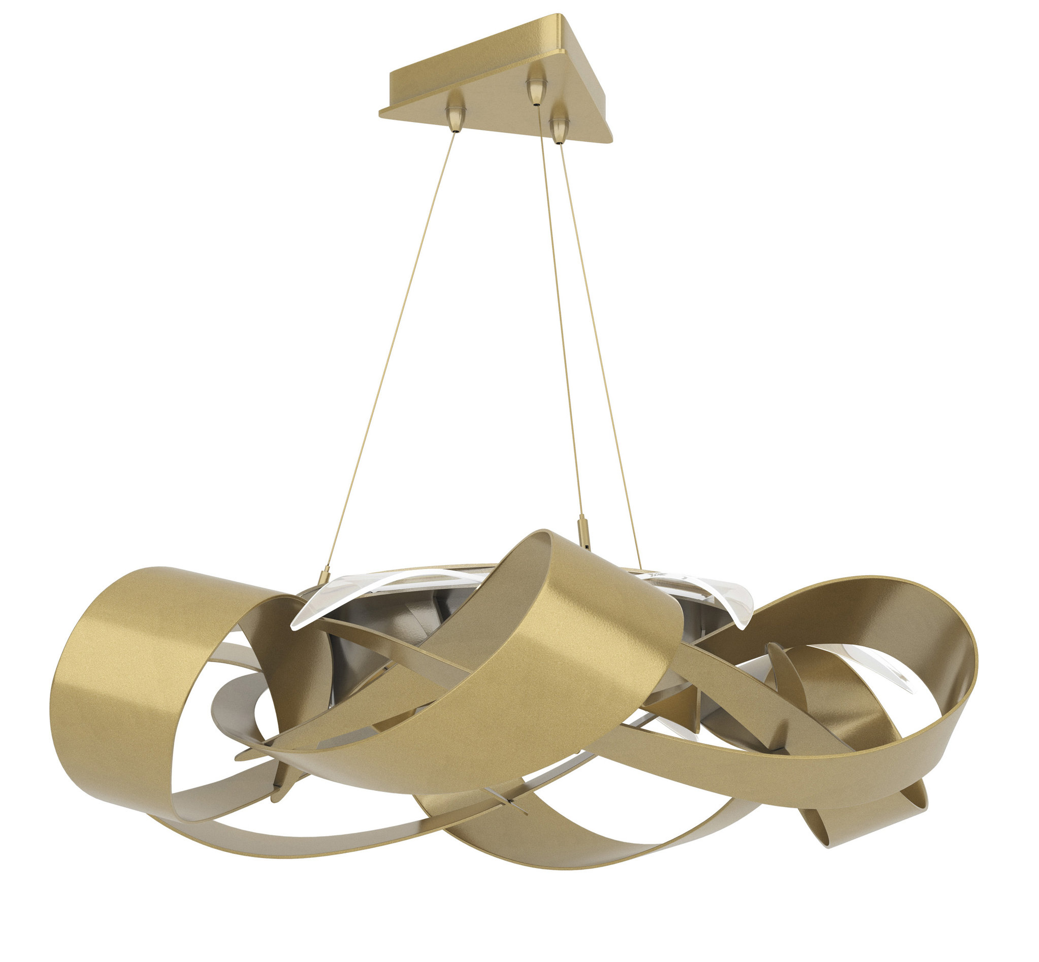 Flux Large LED Pendant, Modern Brass, Standard Height - Contemporary ...