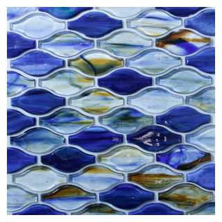 Wavy Shaped Glass Mosaic Tile, 12"x12", box of 10 - Contemporary ...