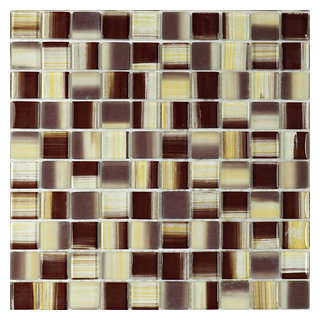 New Trend Art Square Tile Sheet, Brown, Sample - Contemporary - Mosaic ...