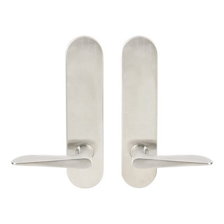 Ecco Lever, Tubular Privacy, Satin Stainless Steel, 2-3/8" Backset ...