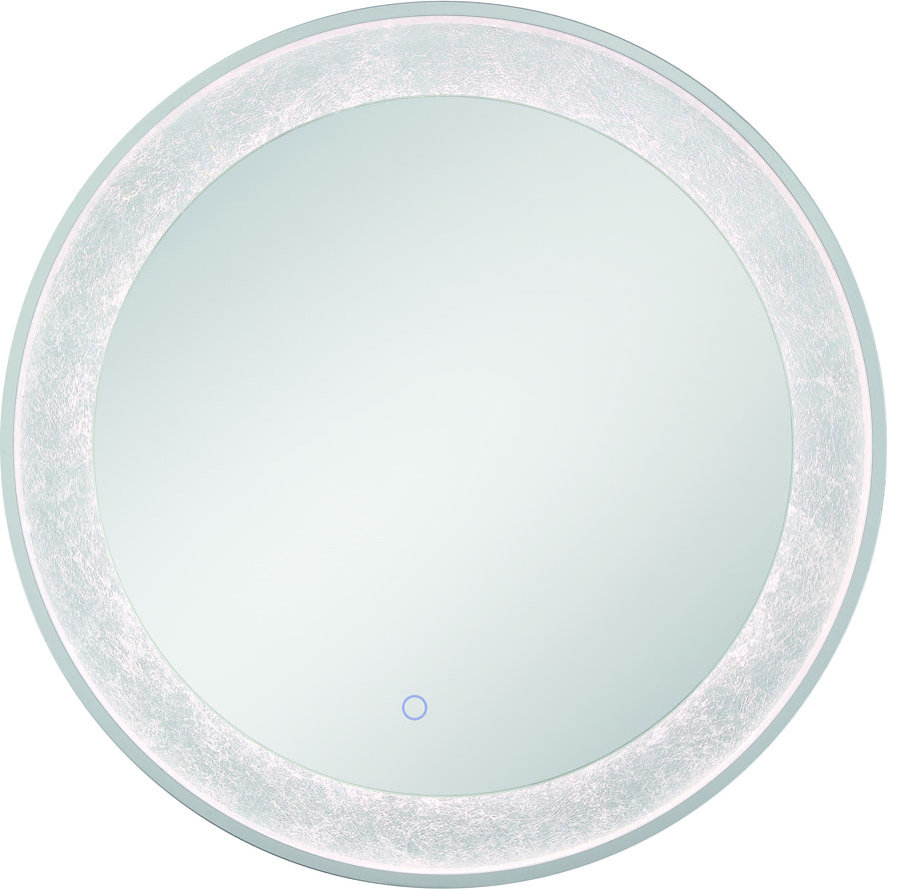 Silver Leaf Edge Lit Round Mirror - Contemporary - Bathroom Mirrors ...