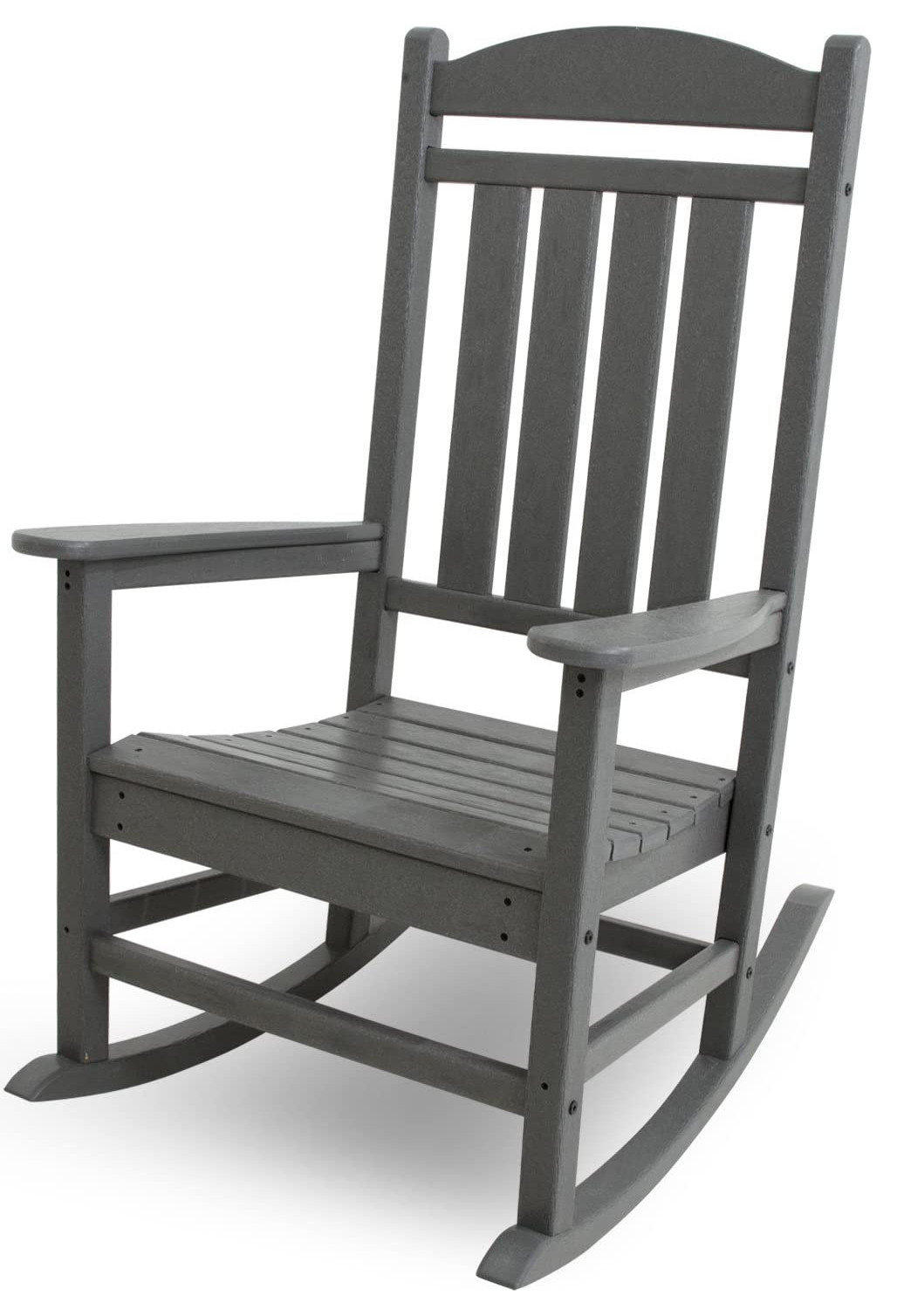 Classic All-Weather Rocking Chair With Slatted Back & Contoured Seat ...