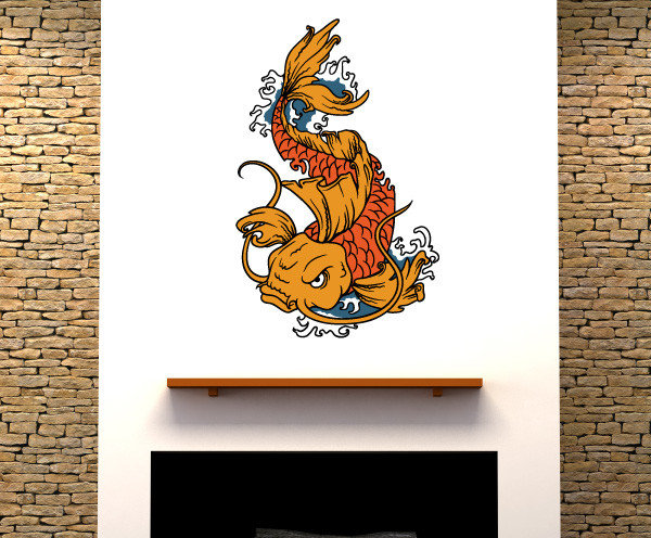 Koi Fish Vinyl Wall Decal KoiFishUScolor004, 48 in. - Contemporary ...