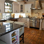 Tri Color Kitchen - Rustic - Kitchen - Huntington - by Merri Interiors ...