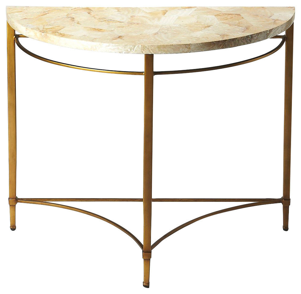 Butler Marlena Cabebe Shell Demilune Console Table - Contemporary ...