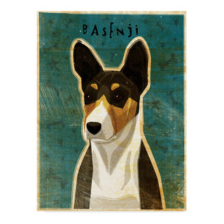 John W. Golden 'Basenji Tri Color' Canvas Art, 24"x18" - Contemporary ...