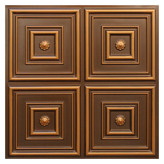 Antique Gold 3D Ceiling Panels, 2'x2' - Rustic - Ceiling Tile - by Dundee Deco | Houzz