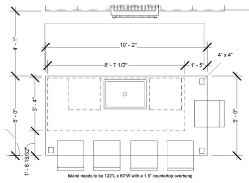 kitchen Island Knee Space