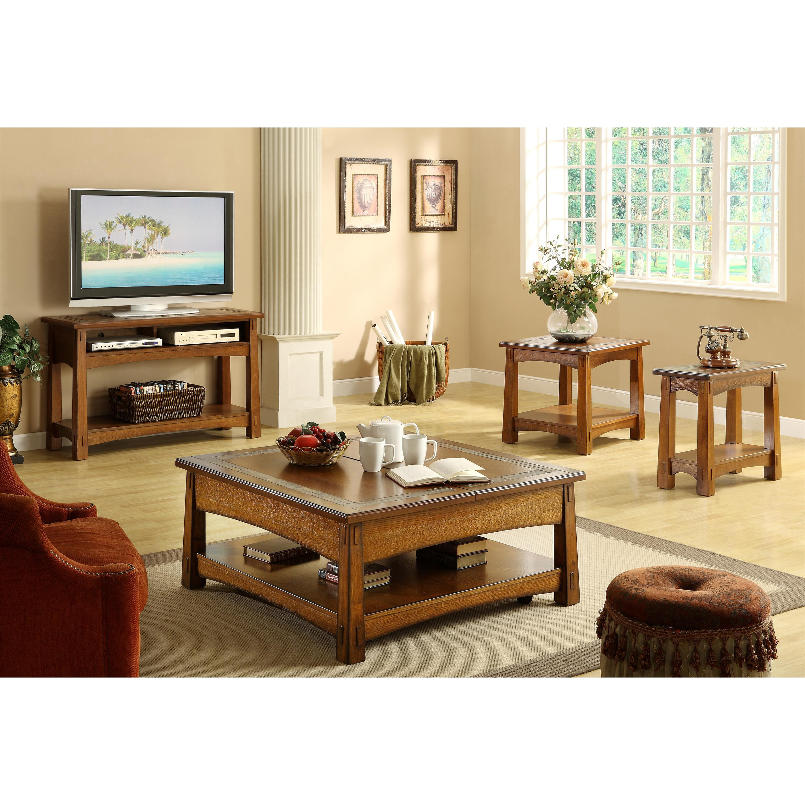 Riverside Furniture Craftsman Home Chairside Table - Transitional ...