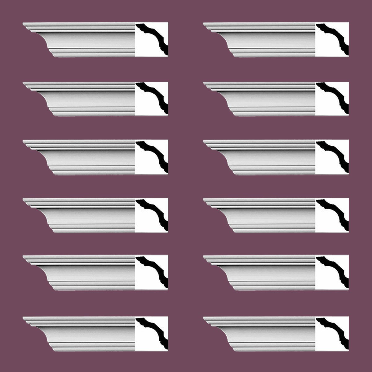 Simple Cornice White Urethane Northbridge Design 12 Pieces Totaling ...