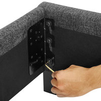 Legends Home Queen Size Charcoal Grey Upholstered Platform Bed ...