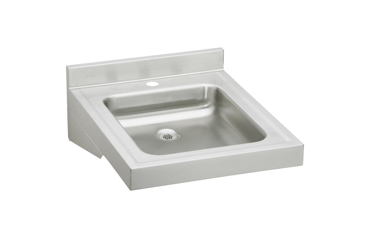 Elkay Sturdibilt Stainless Steel Wall Hung 1-Bowl Lavatory Sink, Buffed ...
