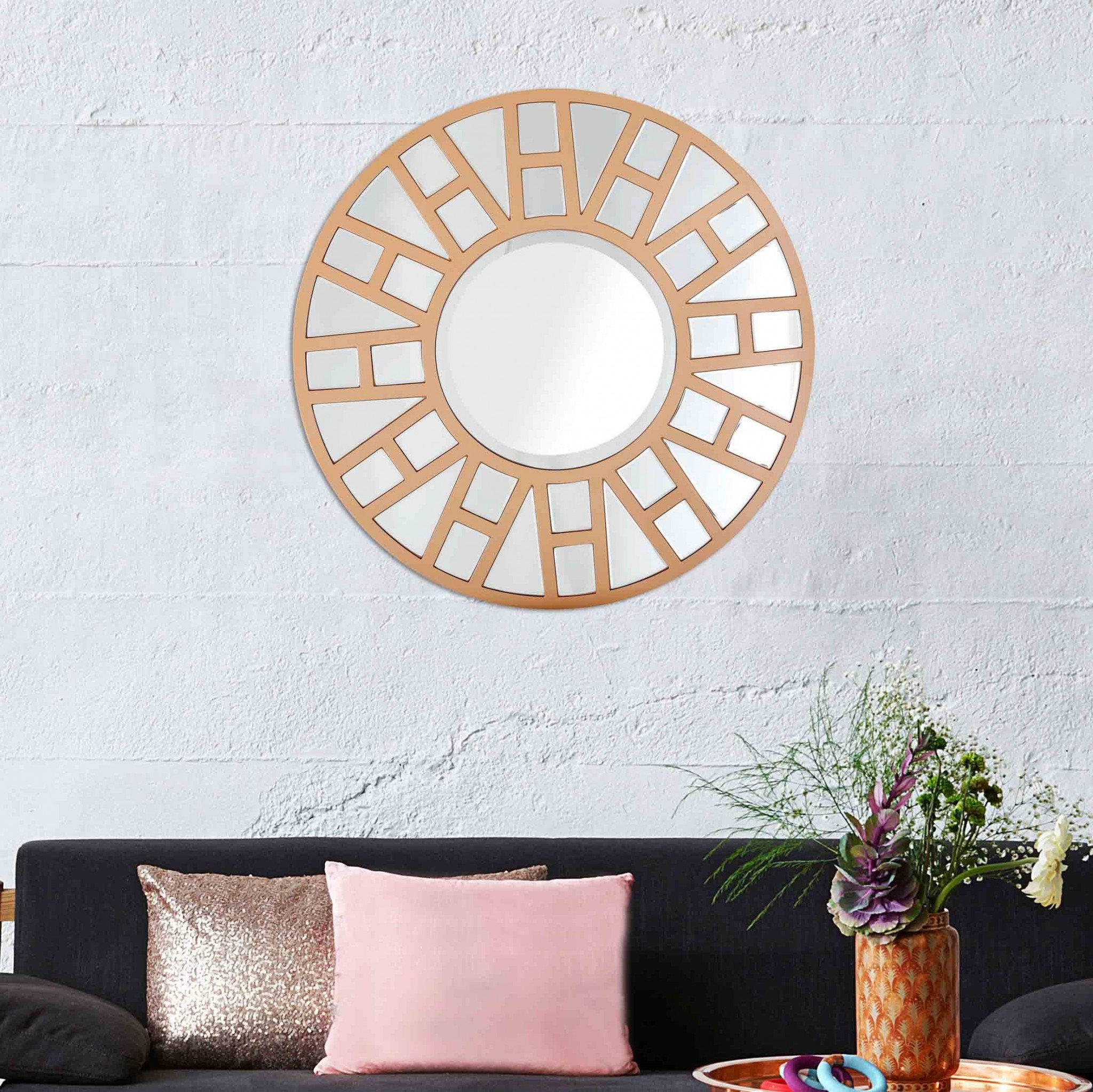 Gold Geometric Mirror - Contemporary - Wall Mirrors - by UStradeENT LLC ...