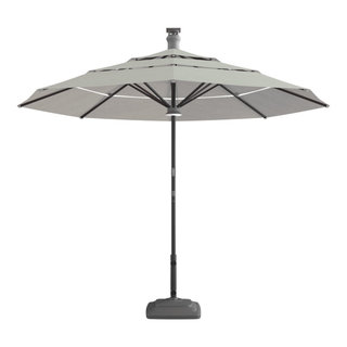 11' Color Sunbrella Octagonal Lighted Market Smart Patio Umbrella ...