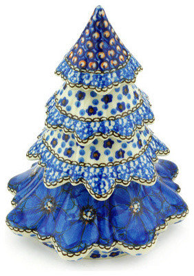 Polish Pottery 7" Stoneware Christmas Tree Hand-Decorated Design ...