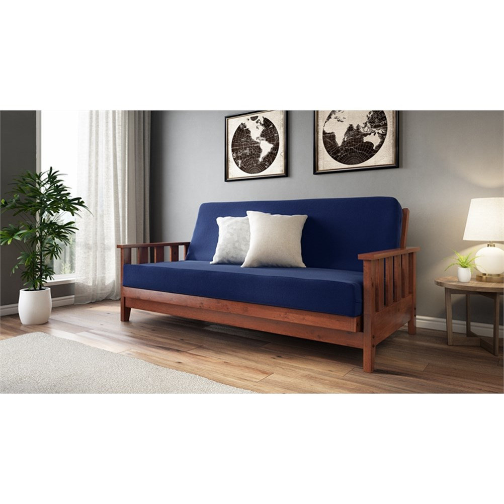Queen Sized all wood Canby Futon Frame in Warm Cherry - Craftsman ...